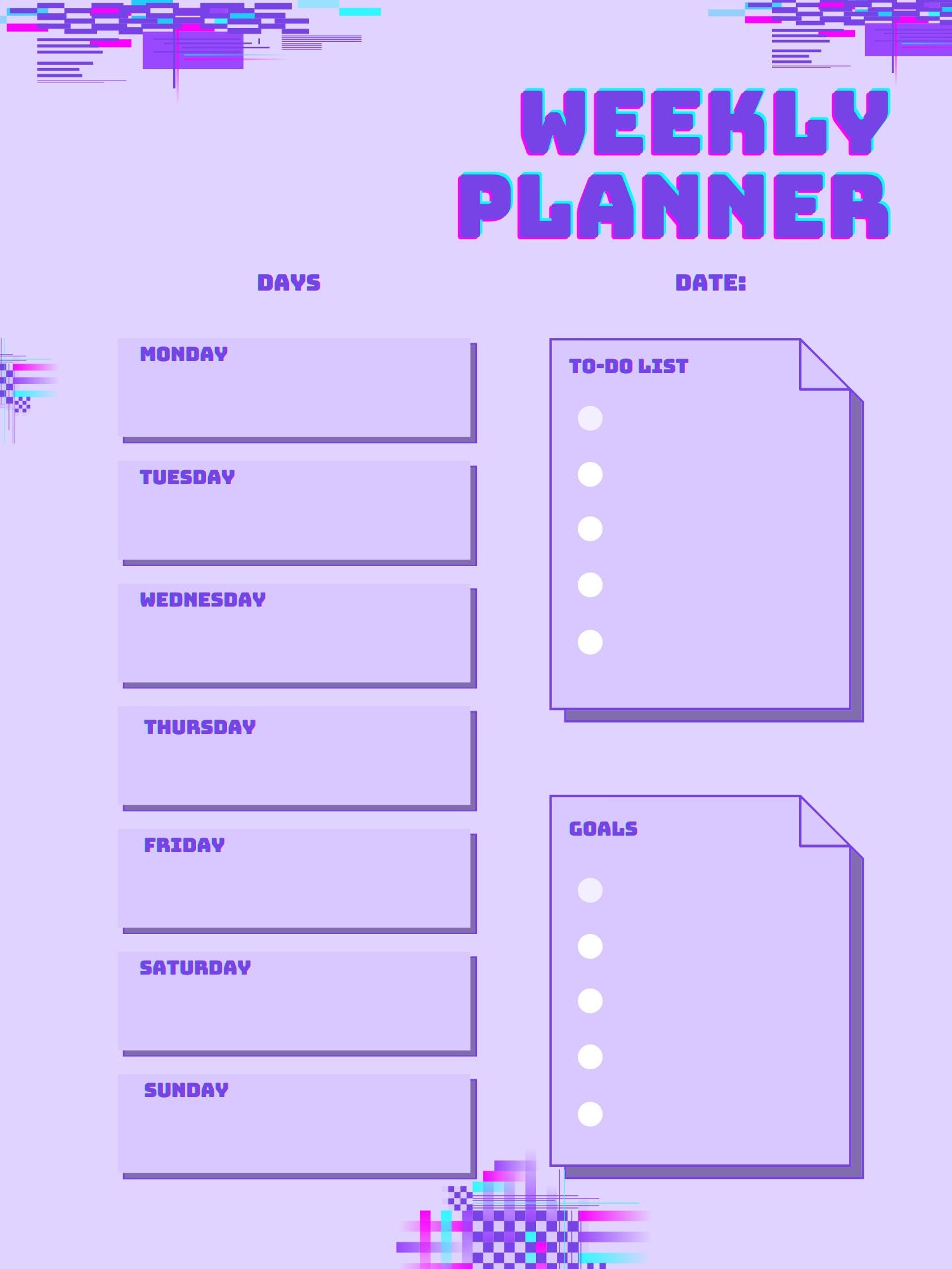 Weekly Digital Planner! - Etsy