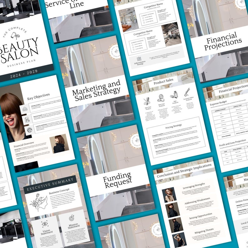 Beauty Salon Business Plan Template | Editable in Canva | Instant ...