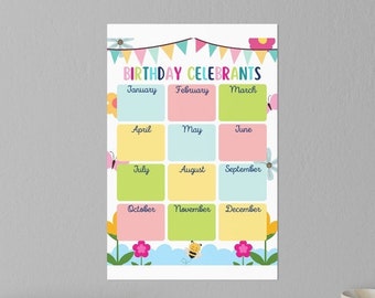 Classroom Birthday Chart - Etsy