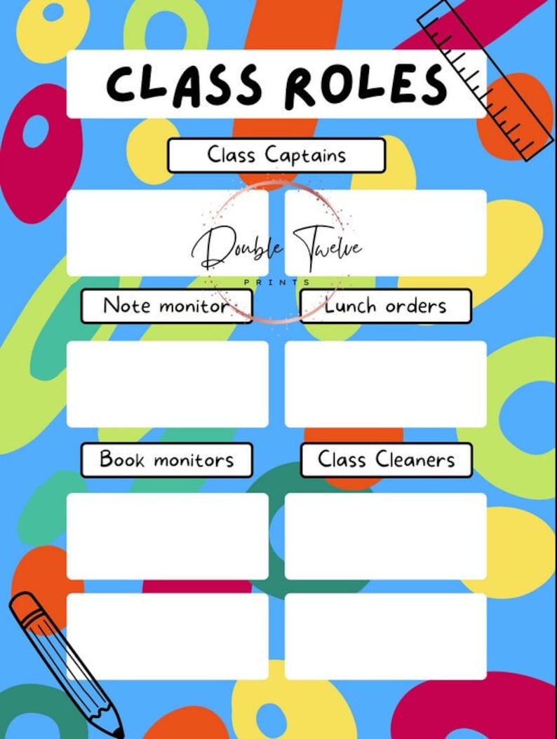 Class Roles Poster Printable Class Responsibilities Chart - Etsy