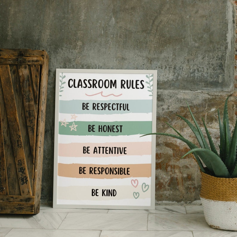 Classroom Rules Poster Printable Classroom Decor Back to - Etsy