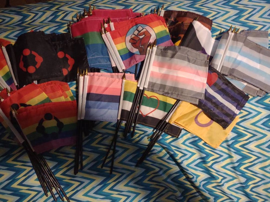 PRIDE Flags - 4'' X 6'' Handheld Flags on Stick - Dem, Omni, and More ...