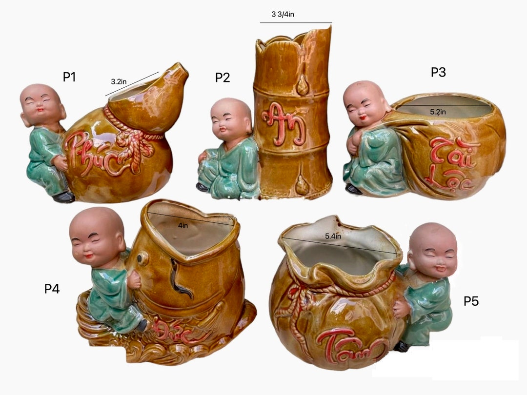 Unique and Distinctive Planter in Shape of a Little Cute Monk, Plant ...