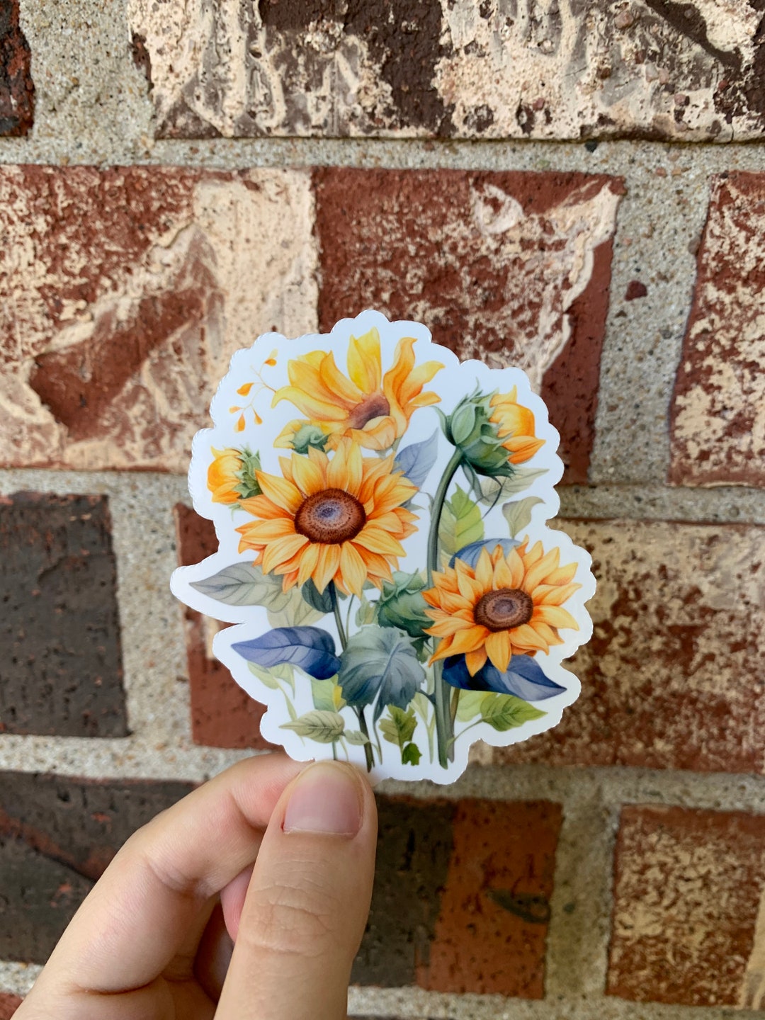 Sunflowers Sticker Summer Sticker Sunflowers Bouquet Watercolor ...