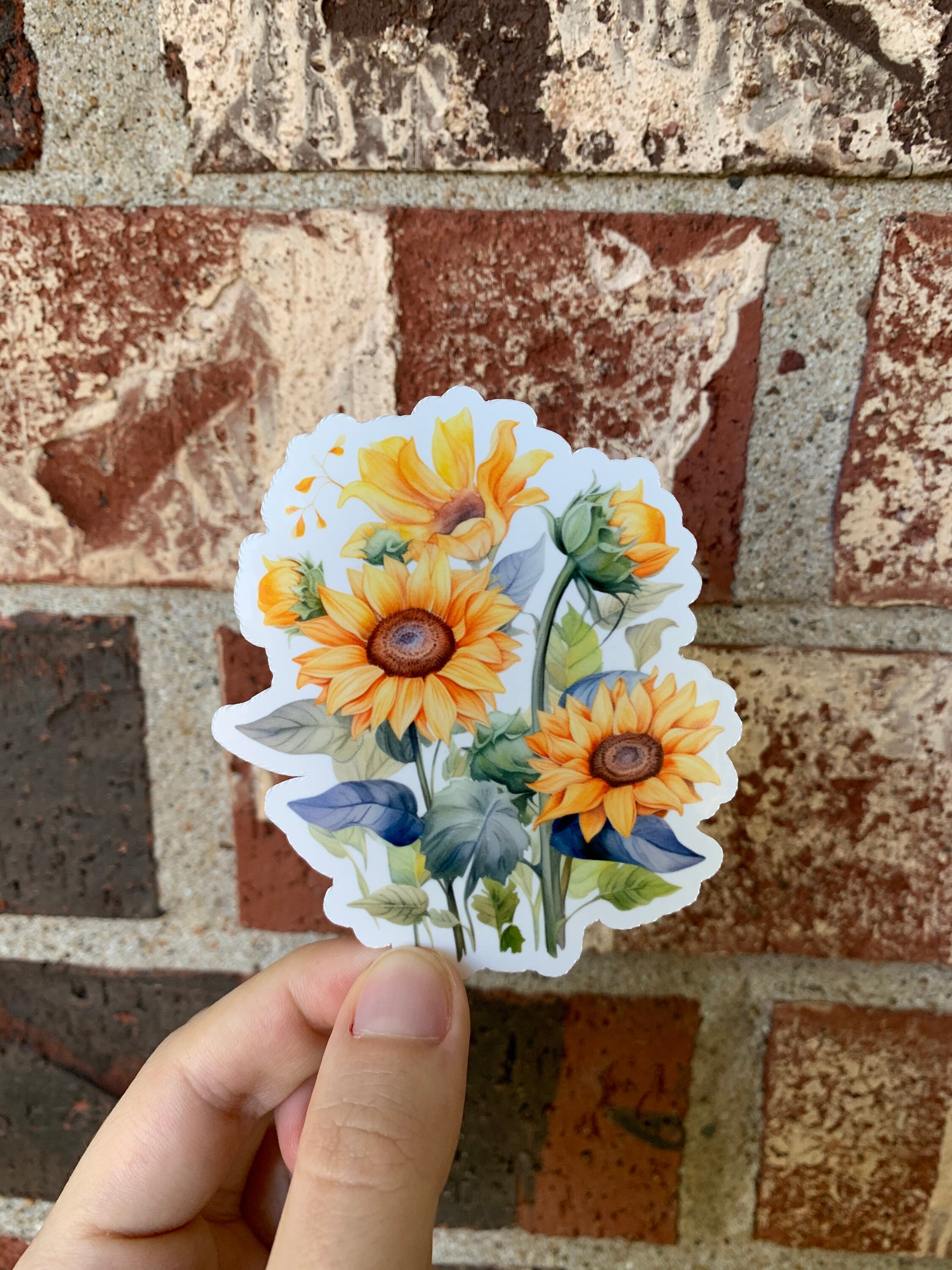 Sunflowers Sticker Summer Sticker Sunflowers Bouquet Watercolor ...