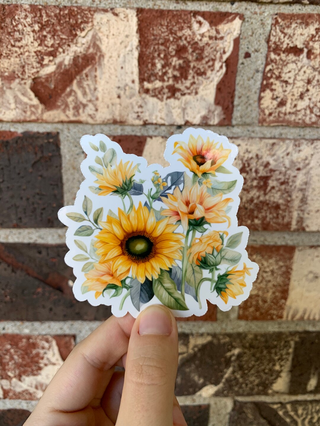 Sunflowers Sticker Summer Sticker Sunflowers Bouquet Watercolor ...