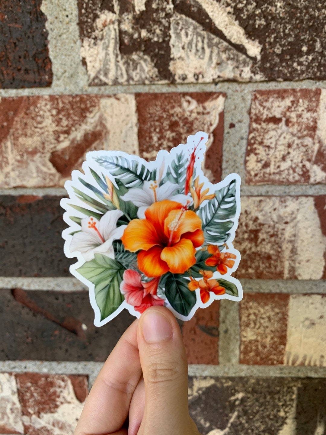 Hibiscus Tropical Flowers Stickers Flowers Stickers Tropical Plants ...