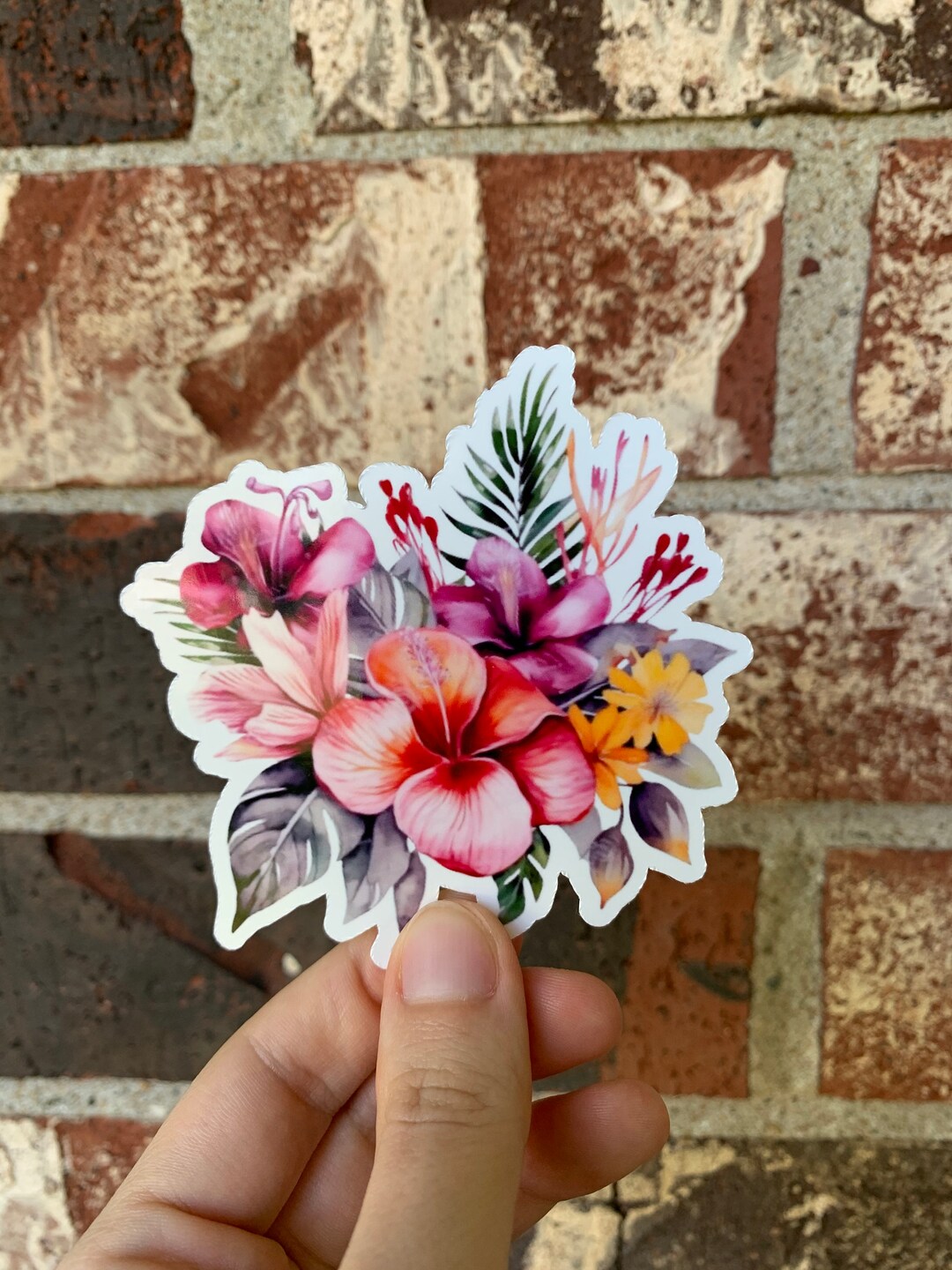 Hibiscus Tropical Flowers Stickers Flowers Stickers Tropical Plants ...