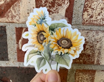 Sunflowers Sticker Summer Sticker Sunflowers Bouquet Watercolor ...