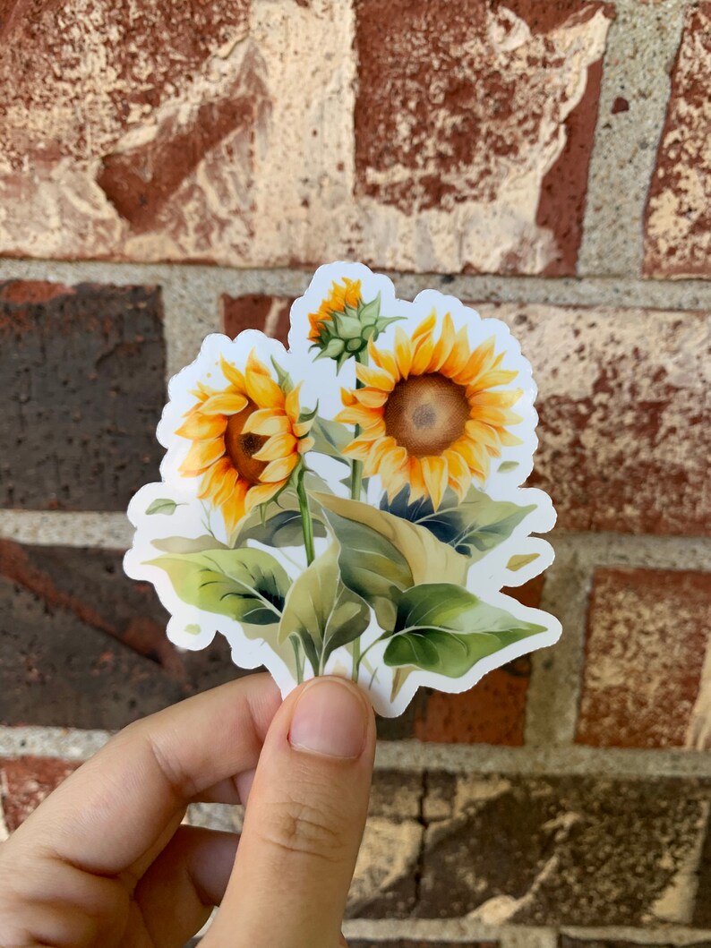 Sunflowers Sticker Summer Sticker Sunflowers Bouquet Watercolor ...