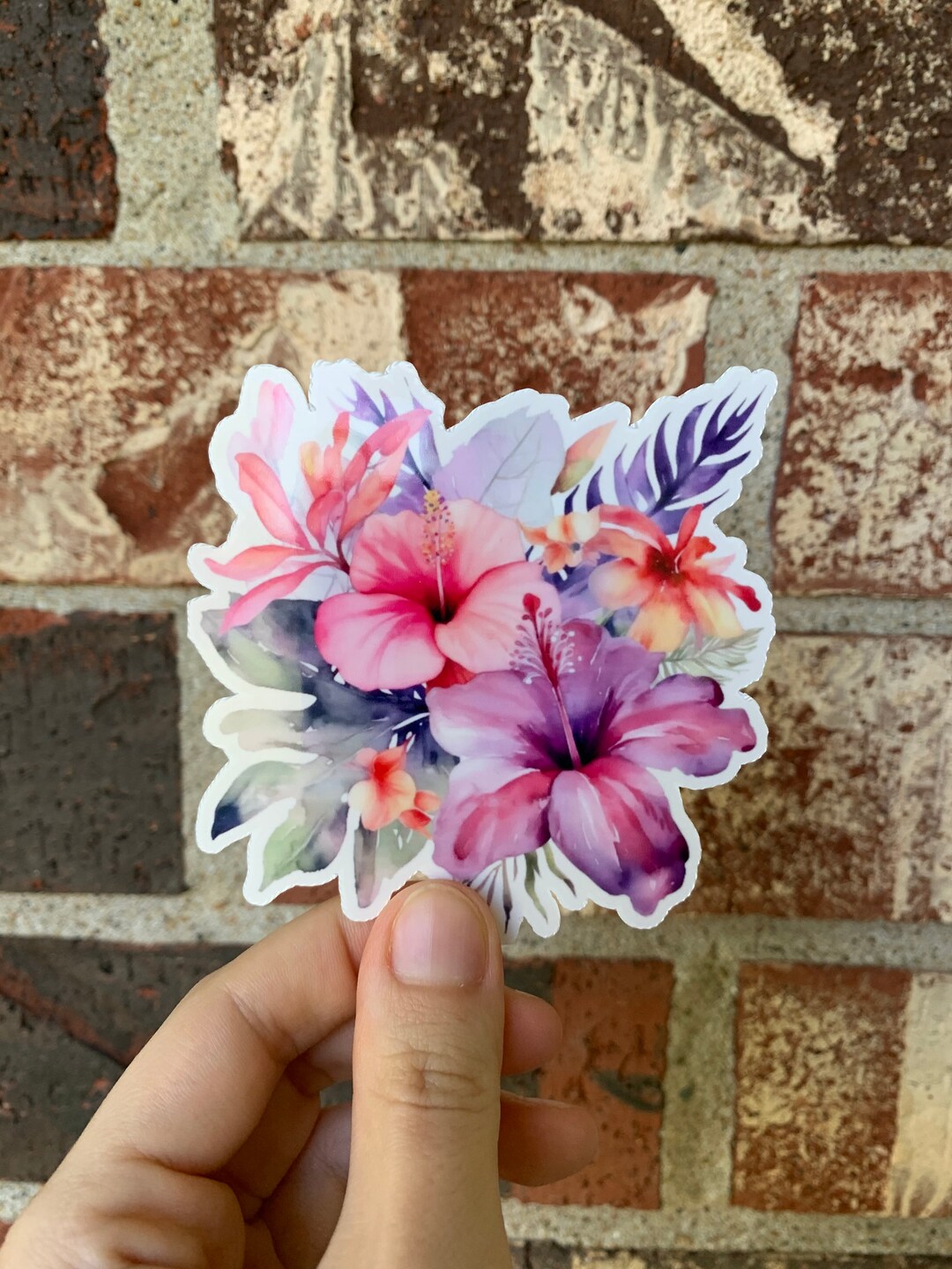 Hibiscus Tropical Flowers Stickers Flowers Stickers Tropical Plants ...