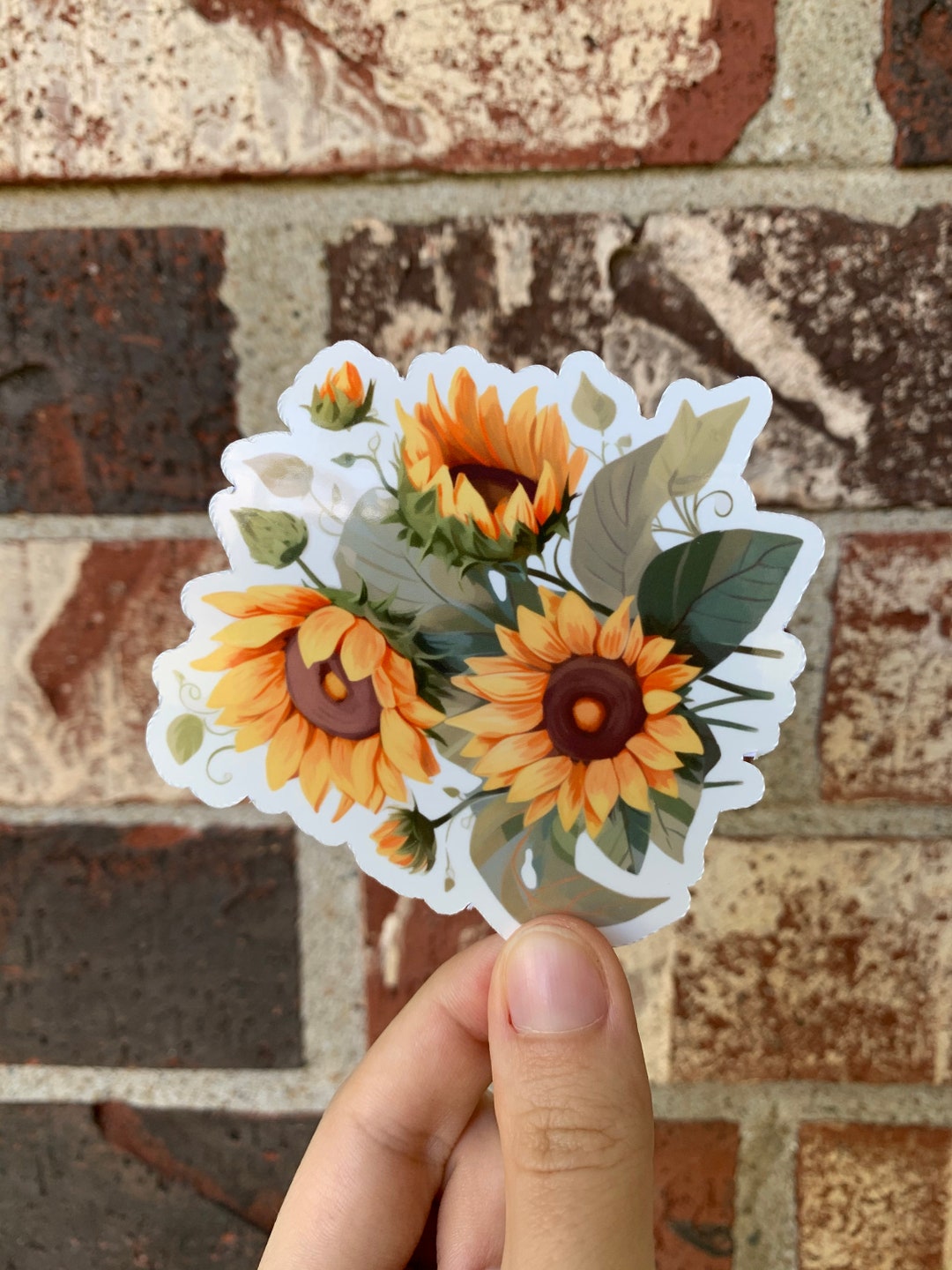 Sunflowers Sticker Summer Sticker Sunflowers Bouquet Watercolor ...