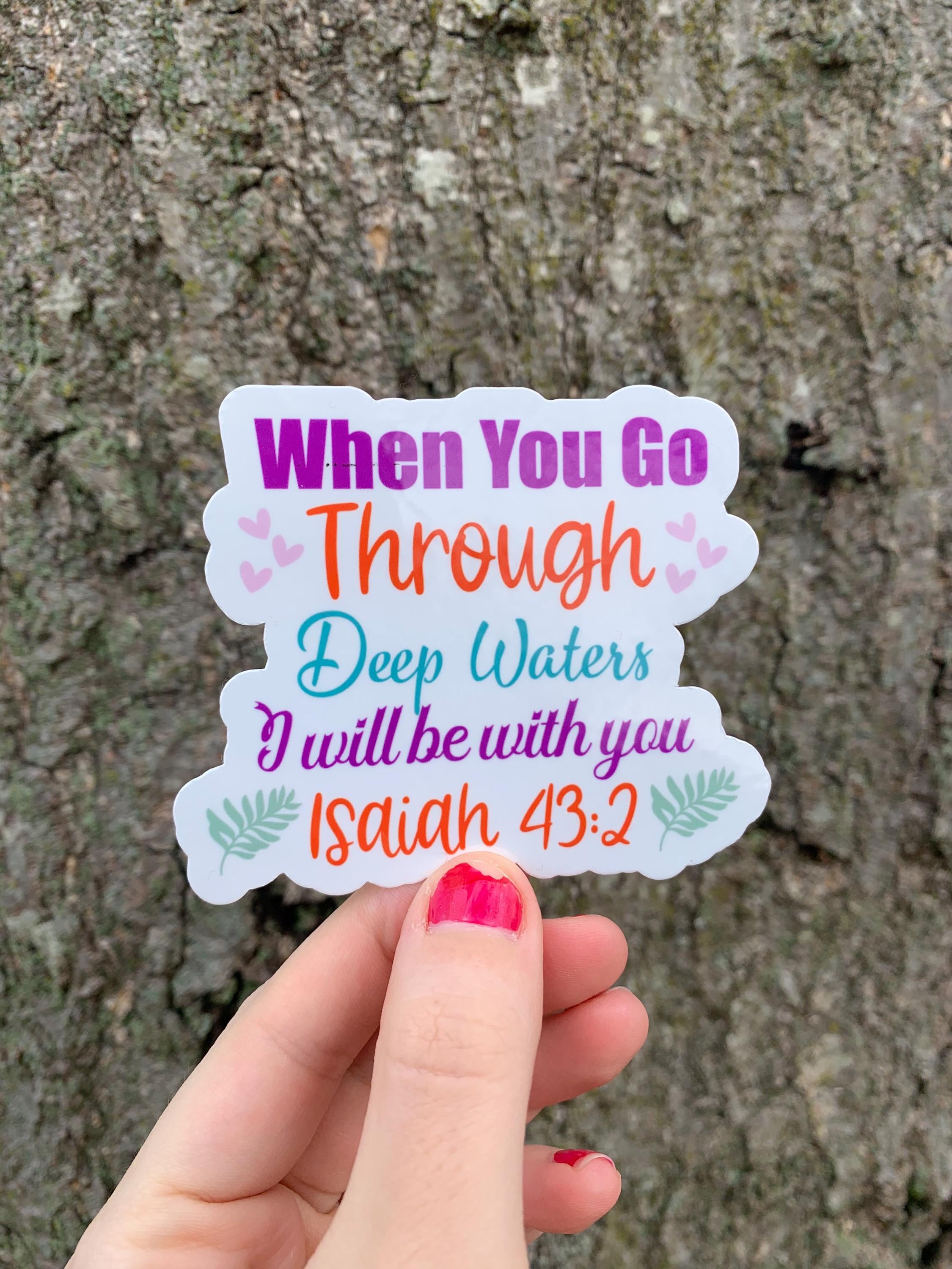 Isaiah 43:2 Bible Verses Scripture Stickers Faith Stickers Fruit of the ...