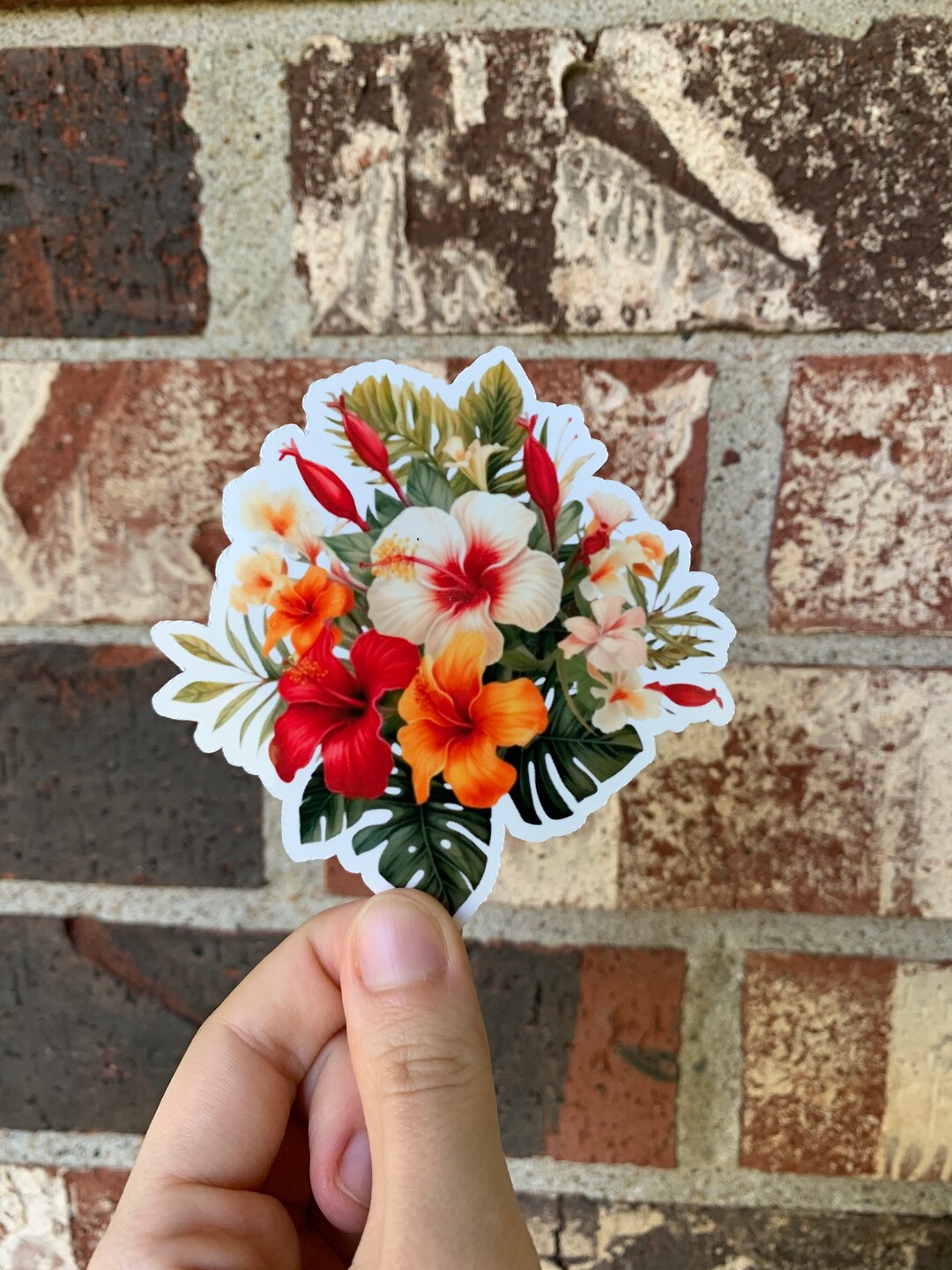 Hibiscus Tropical Flowers Stickers Flowers Stickers Tropical Plants ...