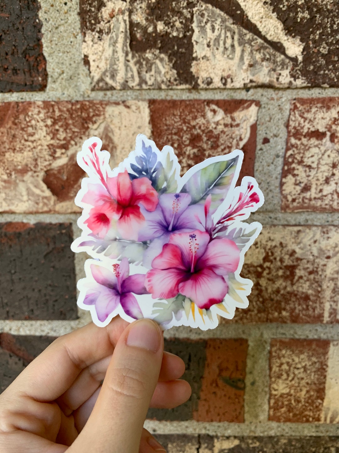 Hibiscus Tropical Flowers Stickers Flowers Stickers Tropical Plants ...