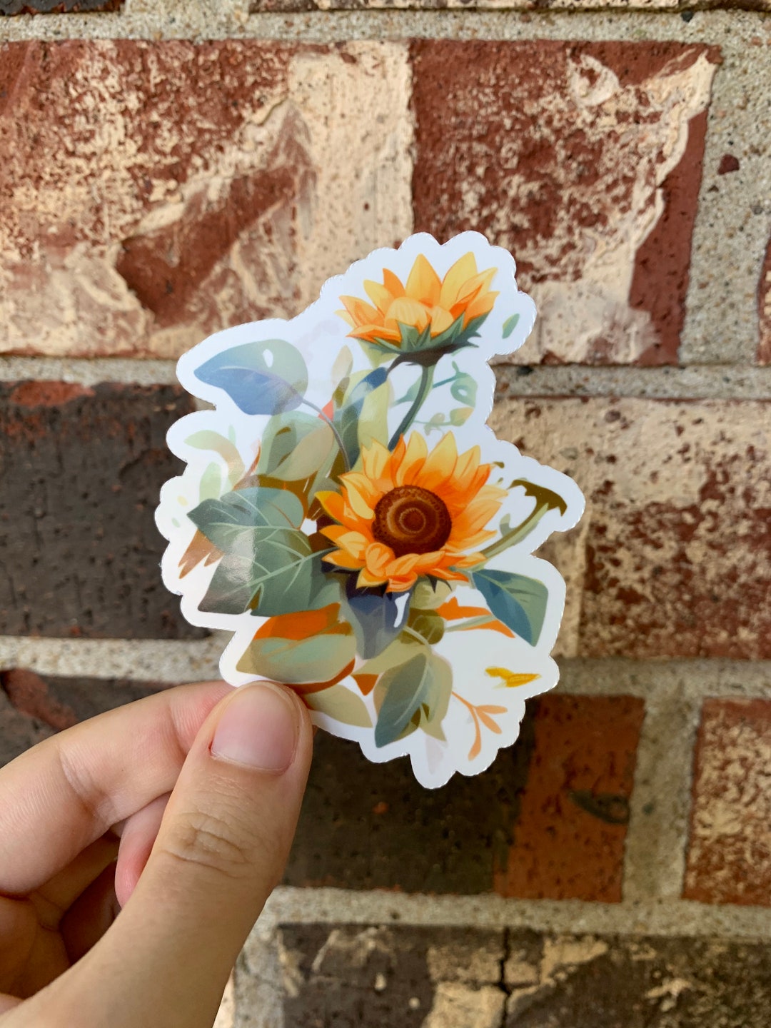 Sunflowers Sticker Summer Sticker Sunflowers Bouquet Watercolor ...