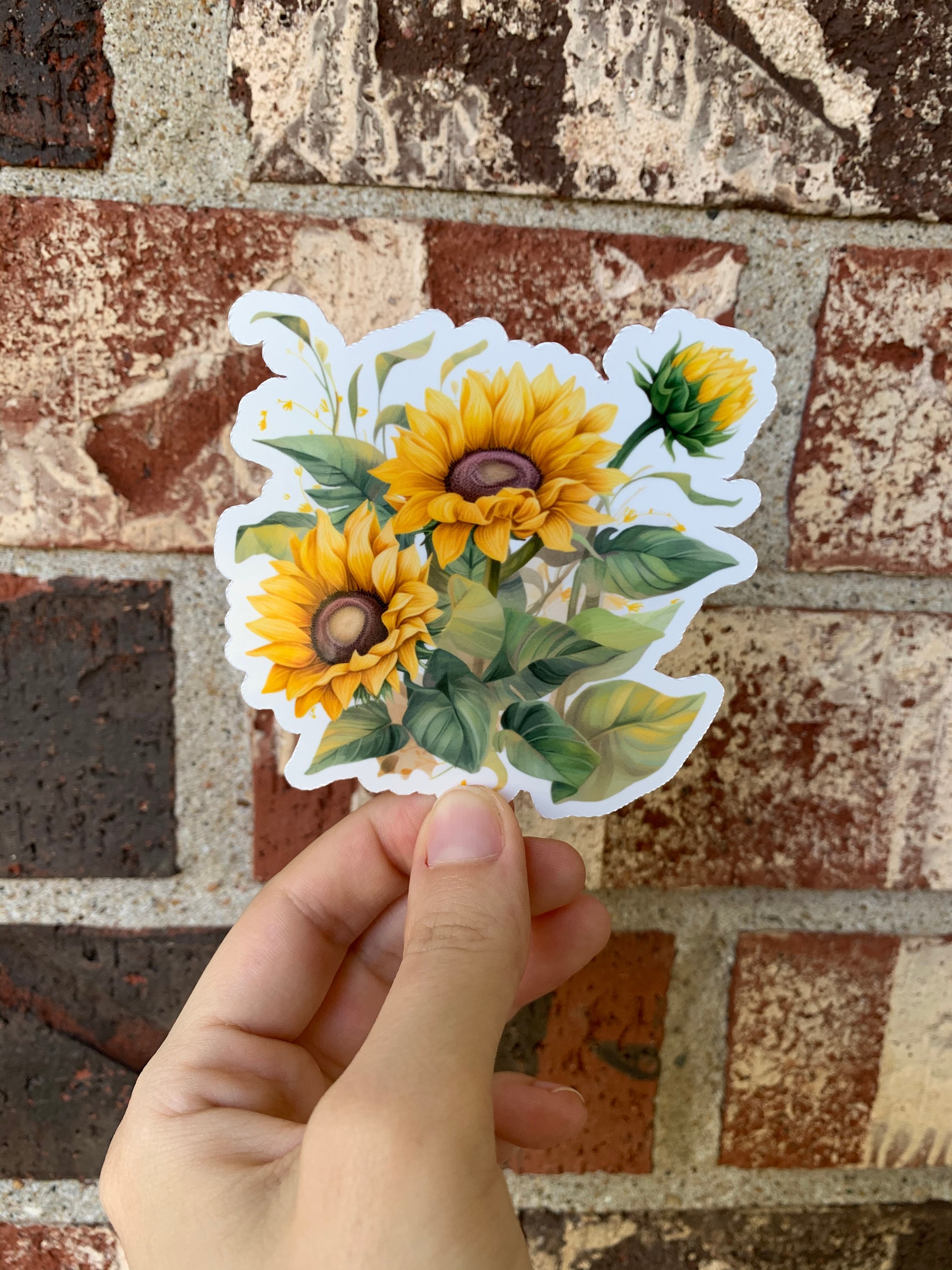Sunflowers Sticker Summer Sticker Sunflowers Bouquet Watercolor ...