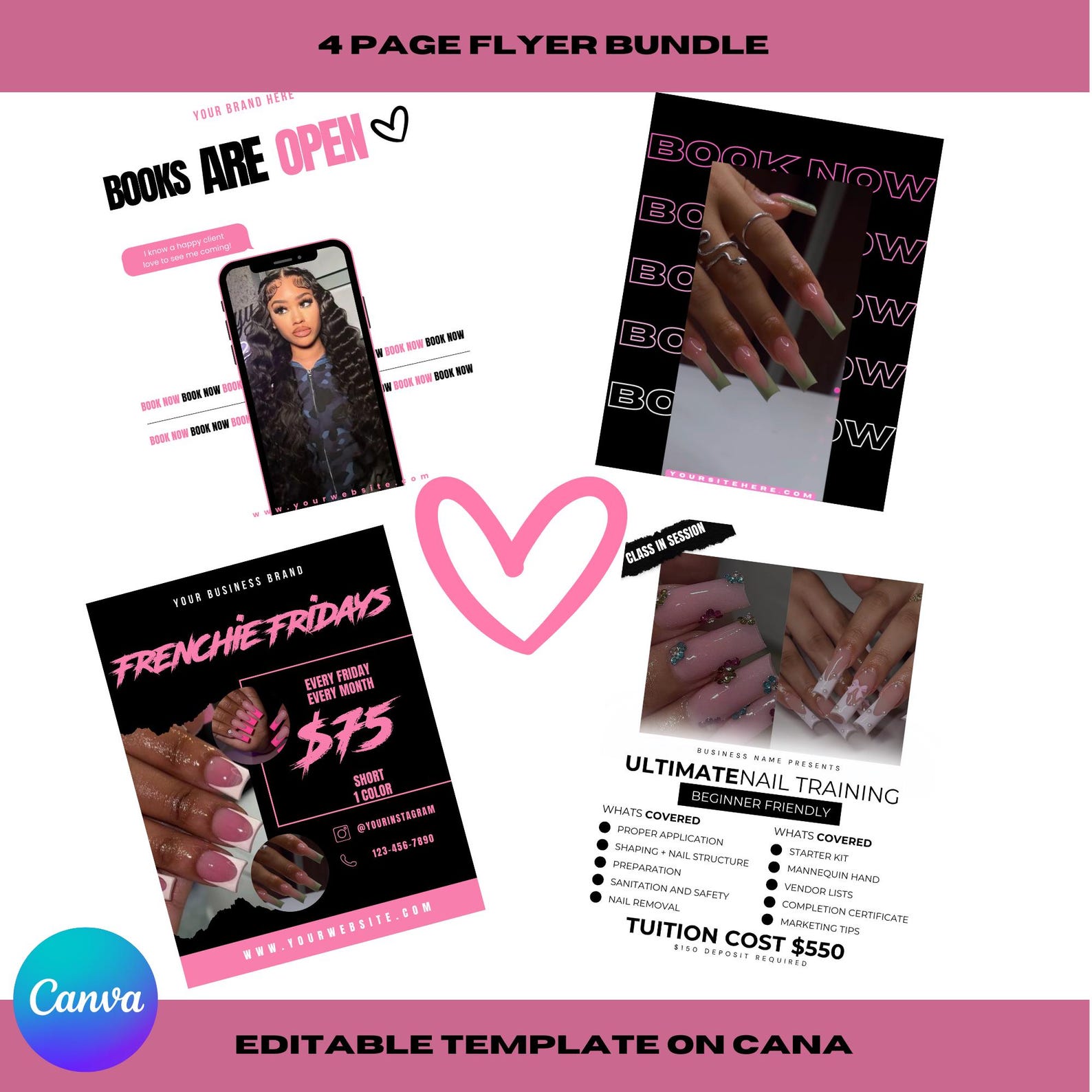 4 Editable PLR Flyers Social Media Bundle -appointment Flyer, Book Now ...
