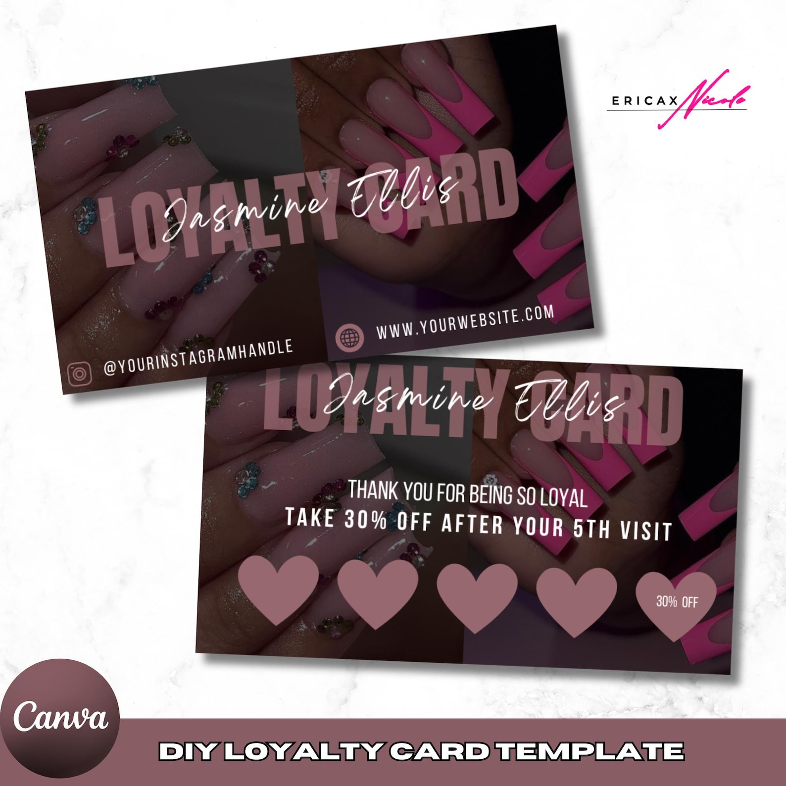 DIY Loyalty Card for Business,premade Loyalty Card Template,loyalty ...