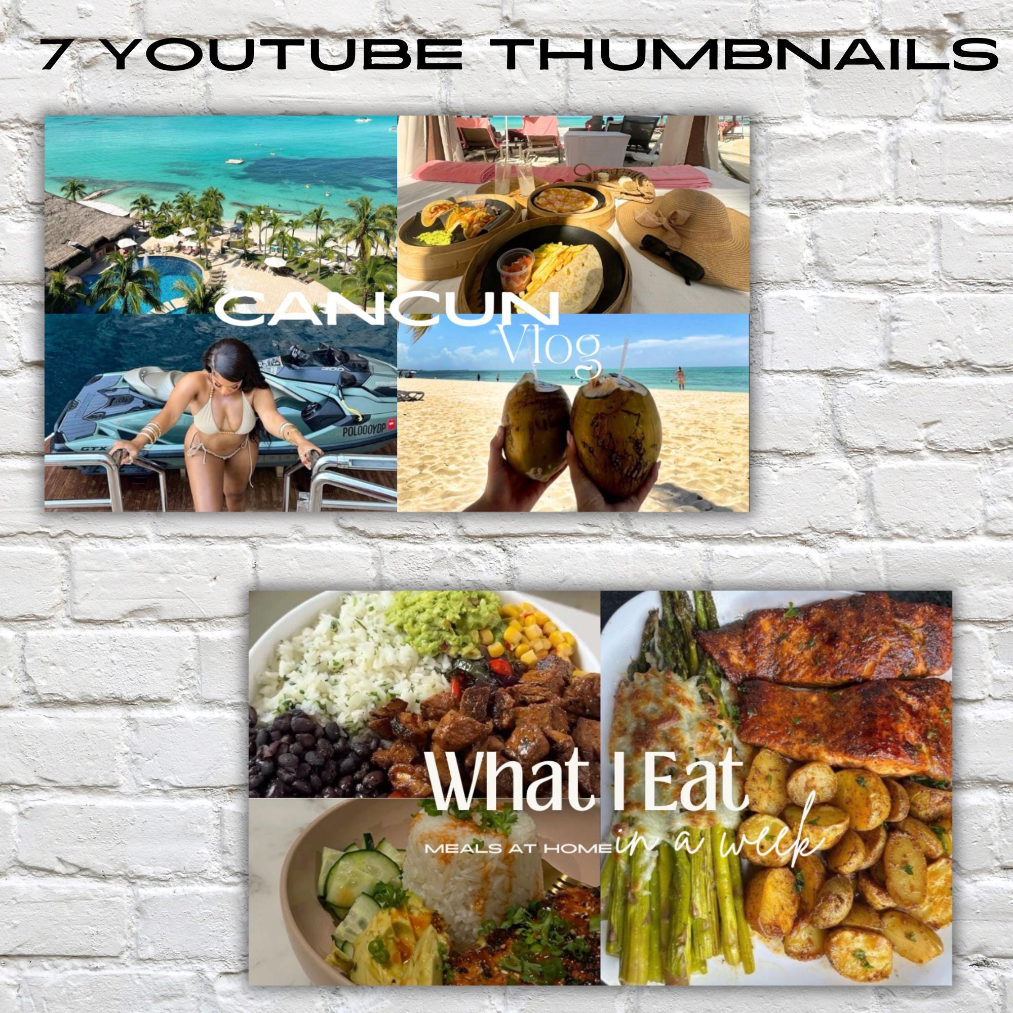 7 Youtube Thumbnail Templates | Youtube Thumbnail | DIY Branding Kit ...