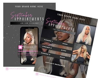 Salon Appointment Flyer Template - Customizable DIY Canva Design for Hair, Makeup, Nails ...