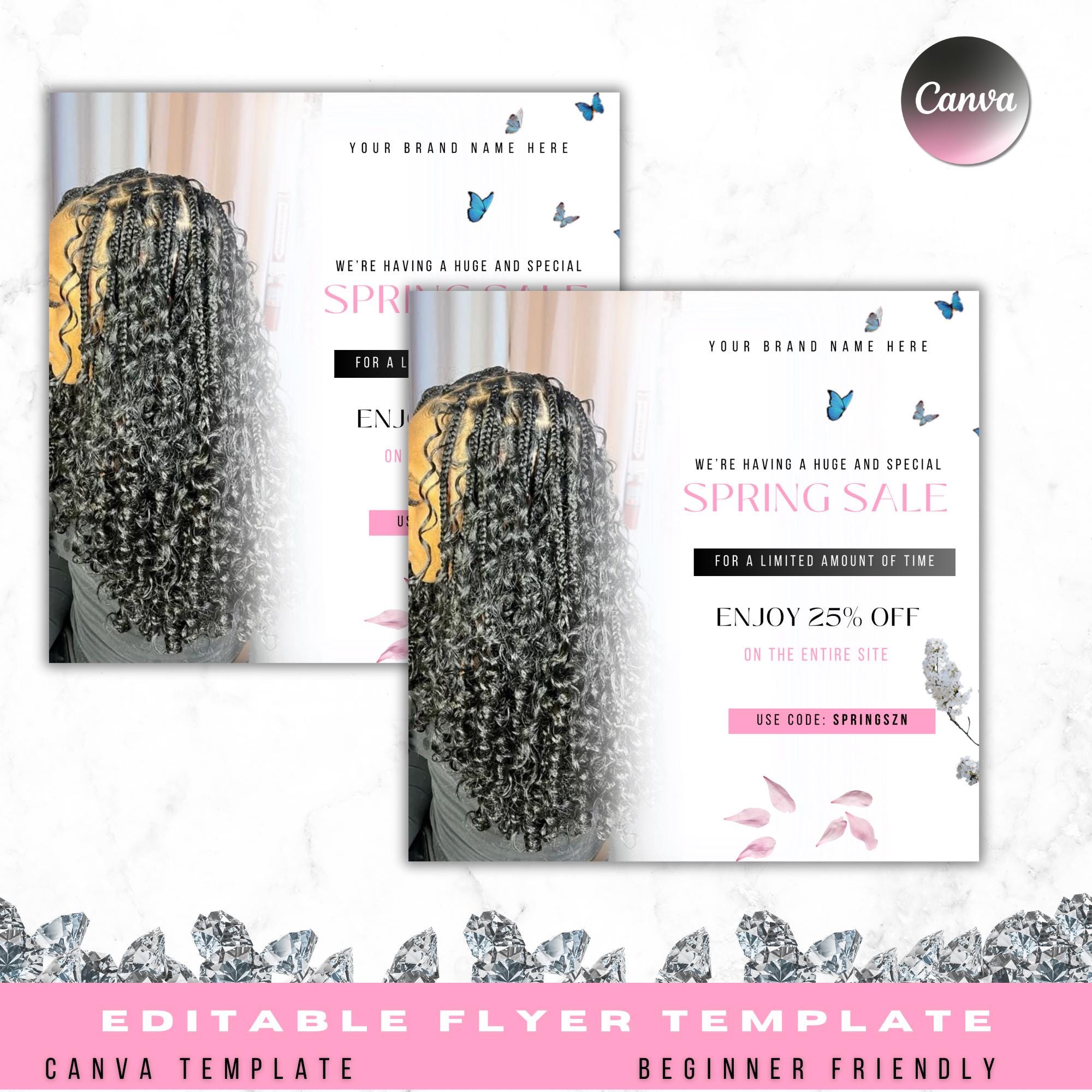DIY Editable Spring Flash Sale Flyer - April Day Premade Social Media ...