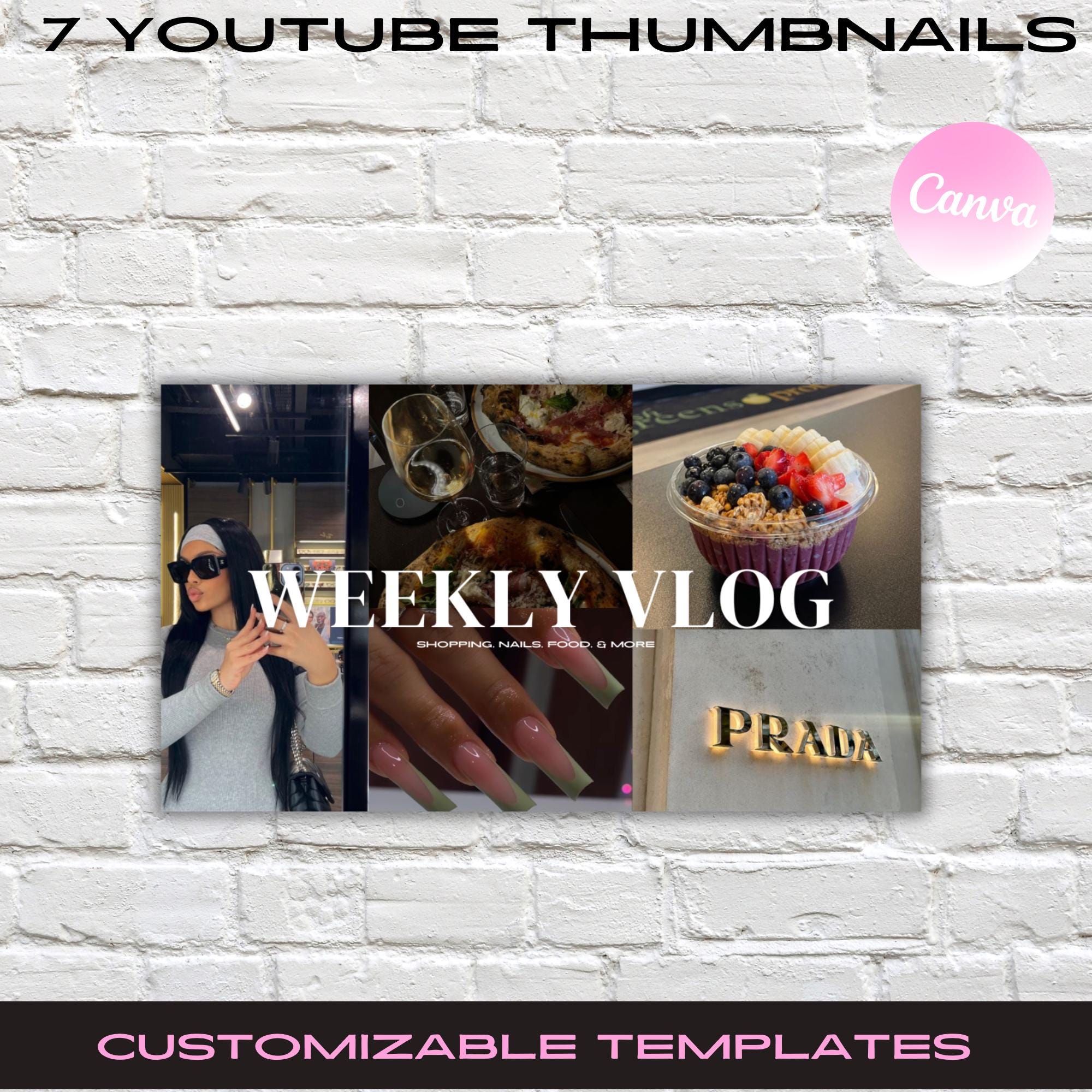 7 Youtube Thumbnail Templates | Youtube Thumbnail | DIY Branding Kit ...