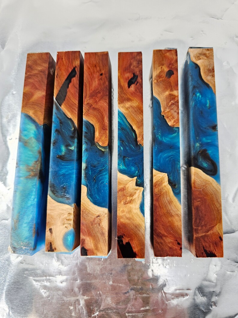 Peacock Pen Blanks Made From Burl Wood & Epoxy Resin - Etsy