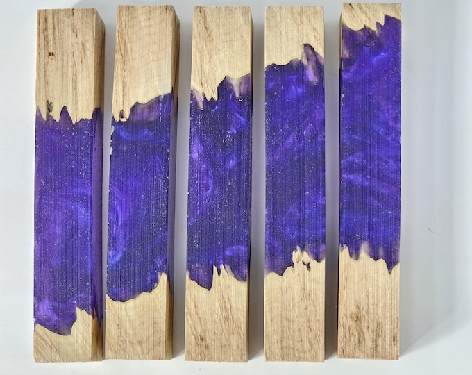 Purple Resin and Maple Burl Wood Hybrid Pen Blanks - Etsy