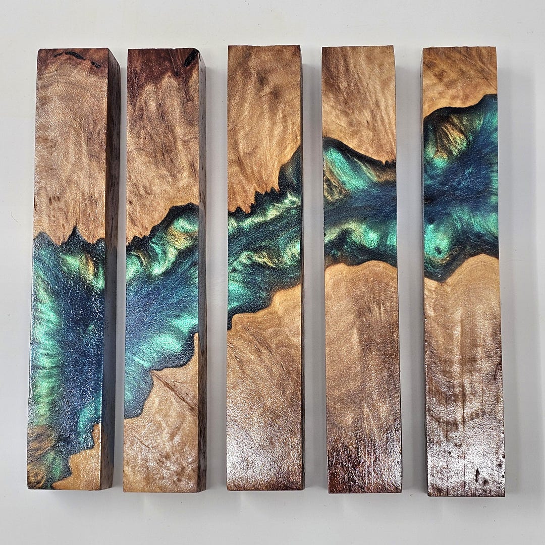 Peacock Pen Blanks Made From Burl Wood & Epoxy Resin - Etsy