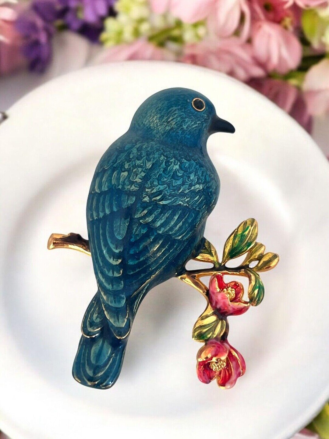 New Retired Vintage Joan Rivers Pin Flights of Fantasy Bluebird Enamel ...