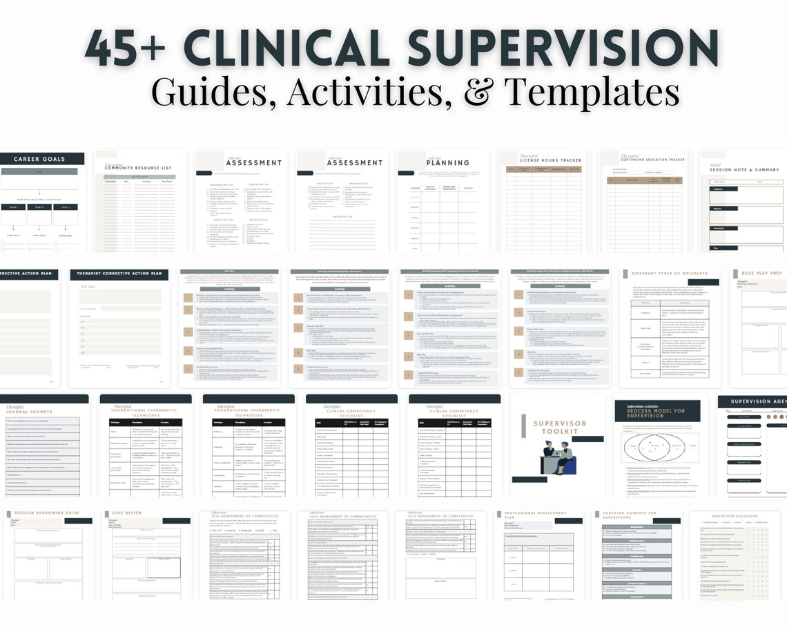 45+ Clinical Supervision Guides, Activities, & Templates - Etsy