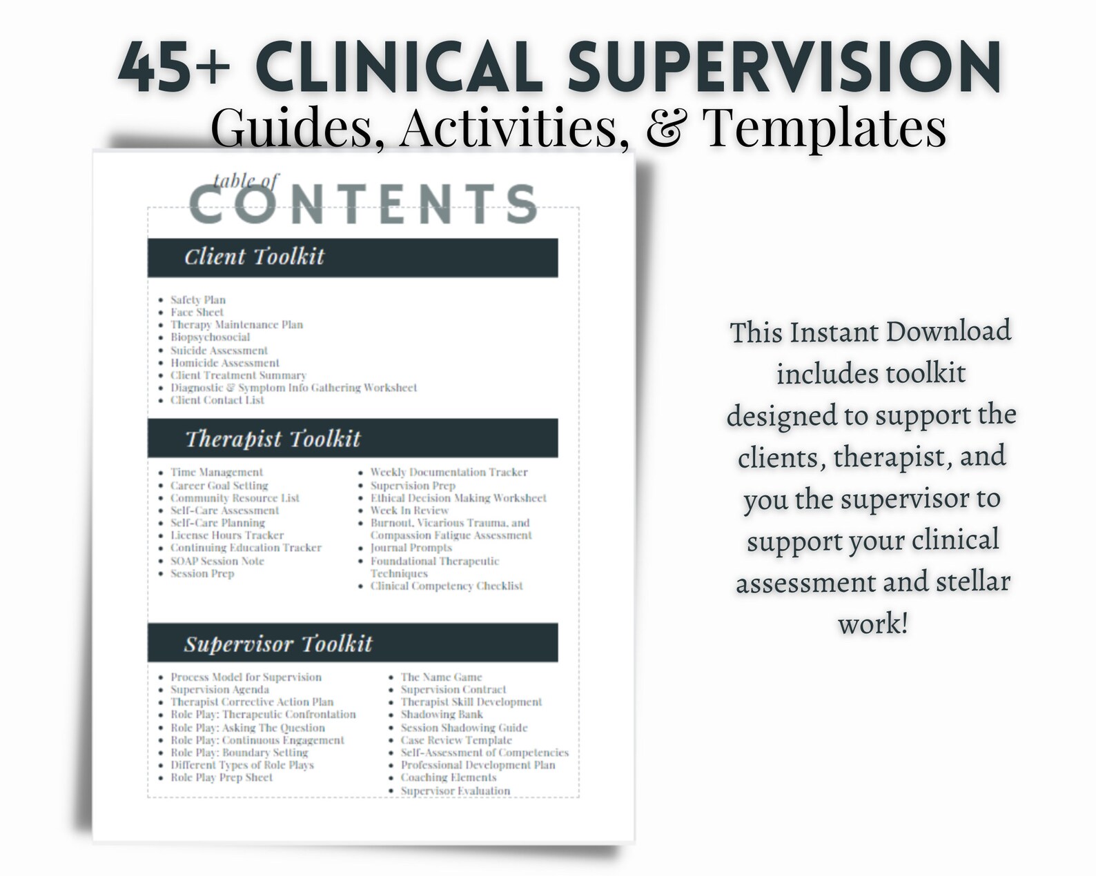 45+ Clinical Supervision Guides, Activities, & Templates - Etsy