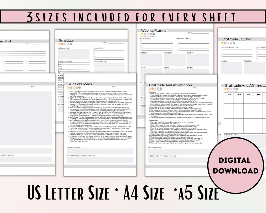 Digital Planner Bundle Downloadable & Printable :tracker, Scheduler ...