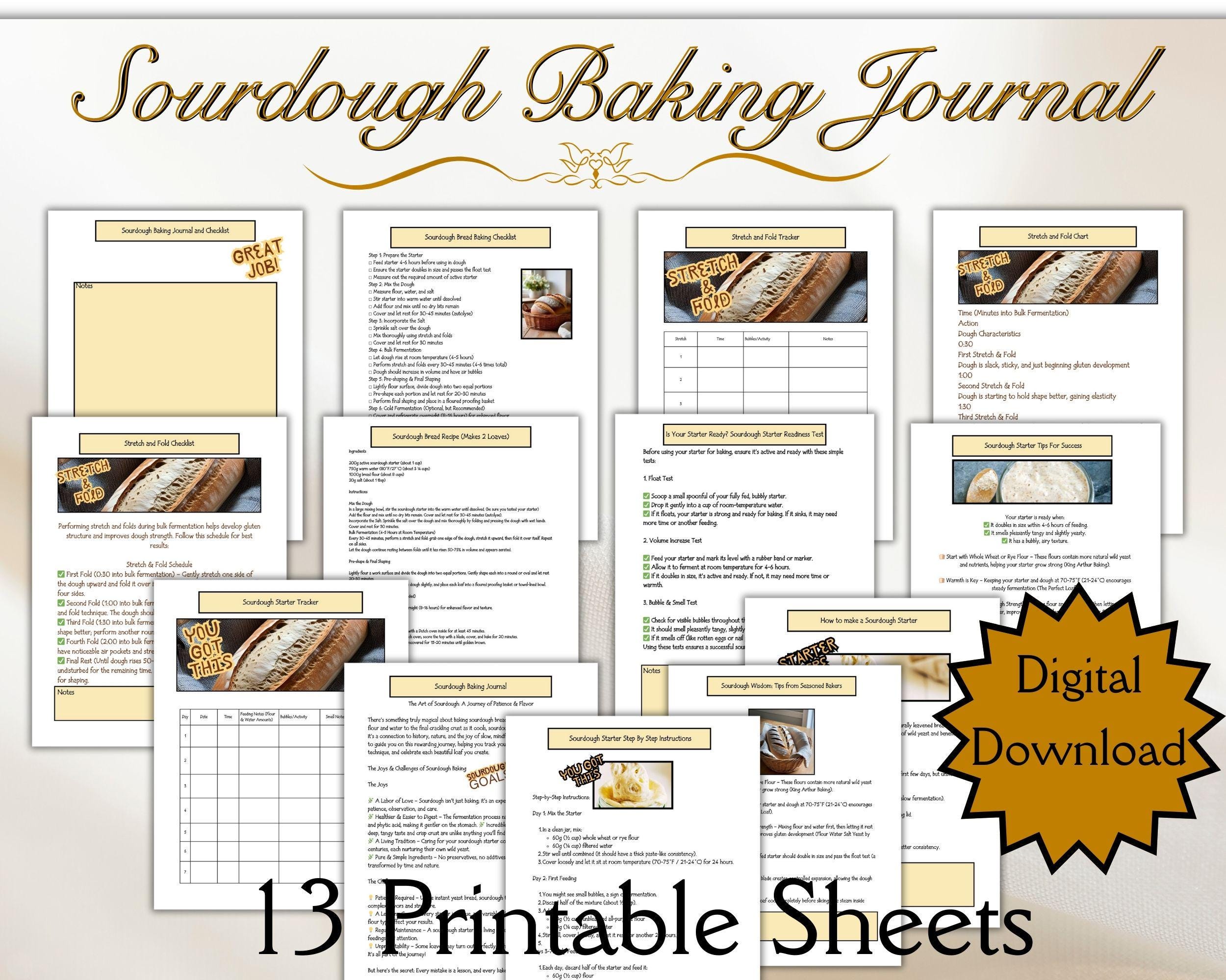 Sourdough Baking Journal and Checklist | 13-page Printable Tracker and ...