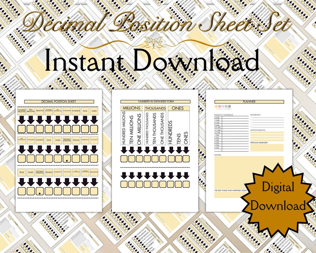 Math Bundle Sheets Digital Download Instant Download - Etsy