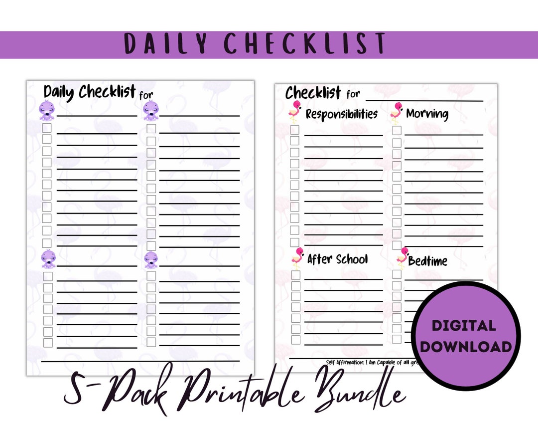 Flamazing Themed Checklist Bundle in Letter, A4,&A5 - Etsy