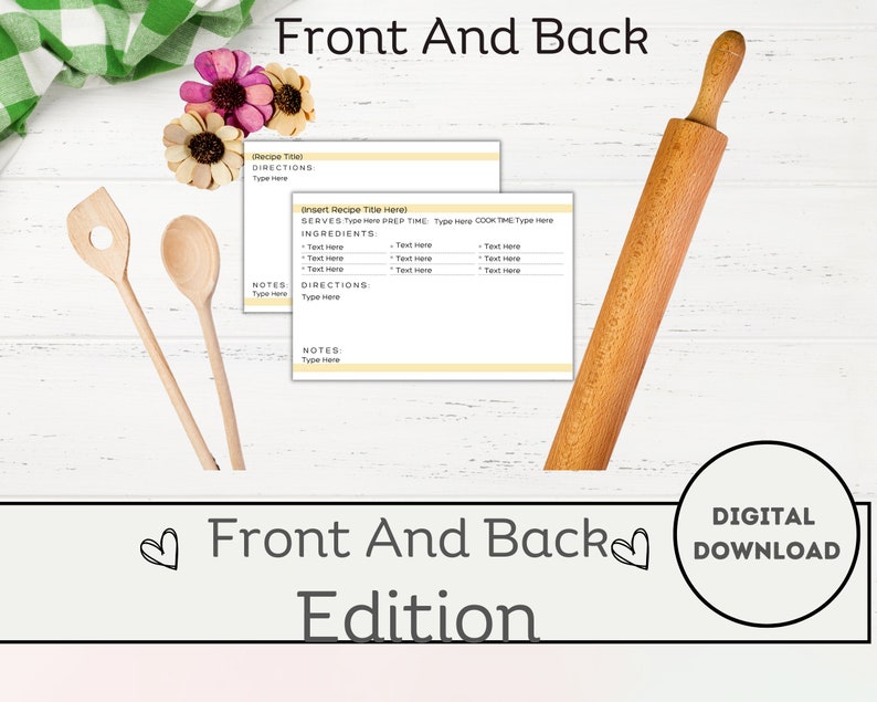 Card Template Download Print and Use Immediately - Etsy