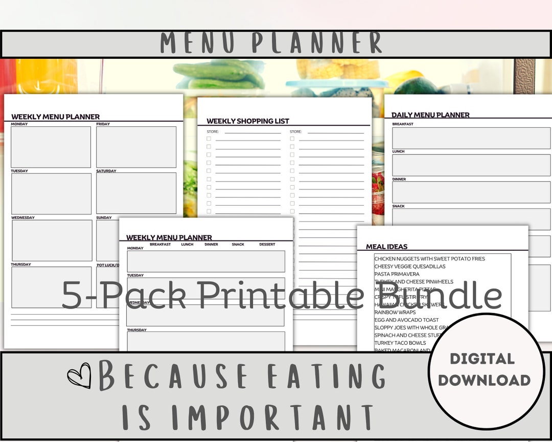 Grocery Shopping Meal Planning Lists for the Day and the Week |setting ...
