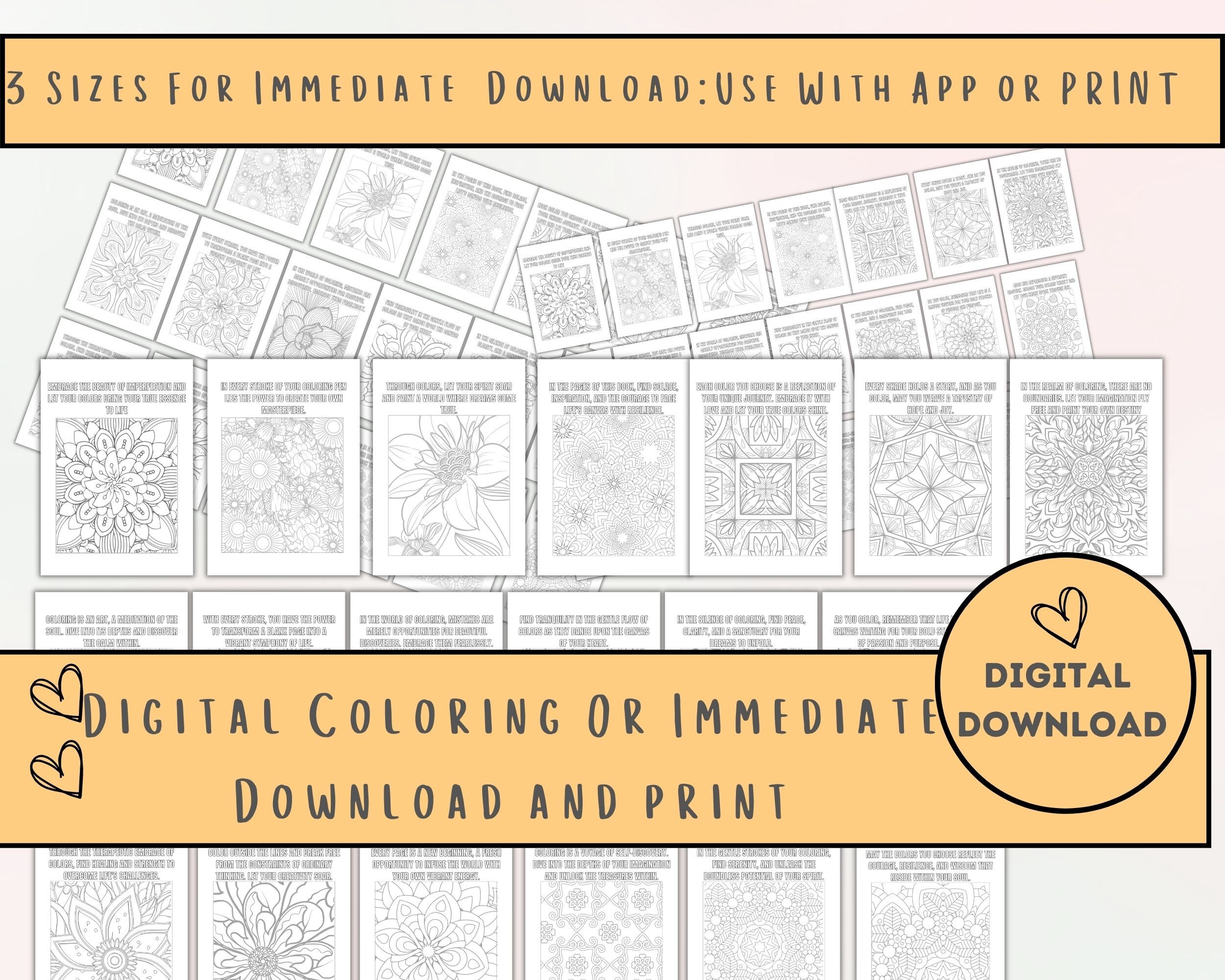 Quotes Coloring Book Digital Download Instant Download - Etsy