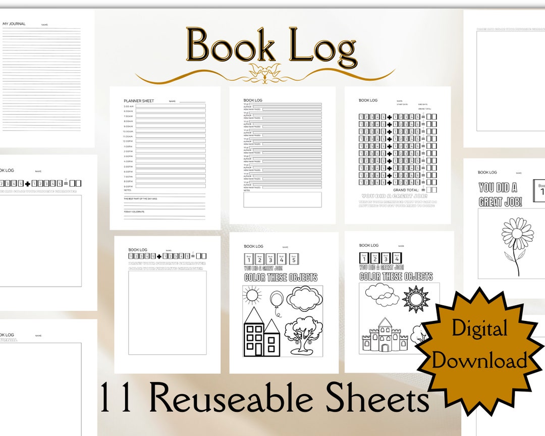 Book Journal Log: Youth Digital Download and Printable - Etsy