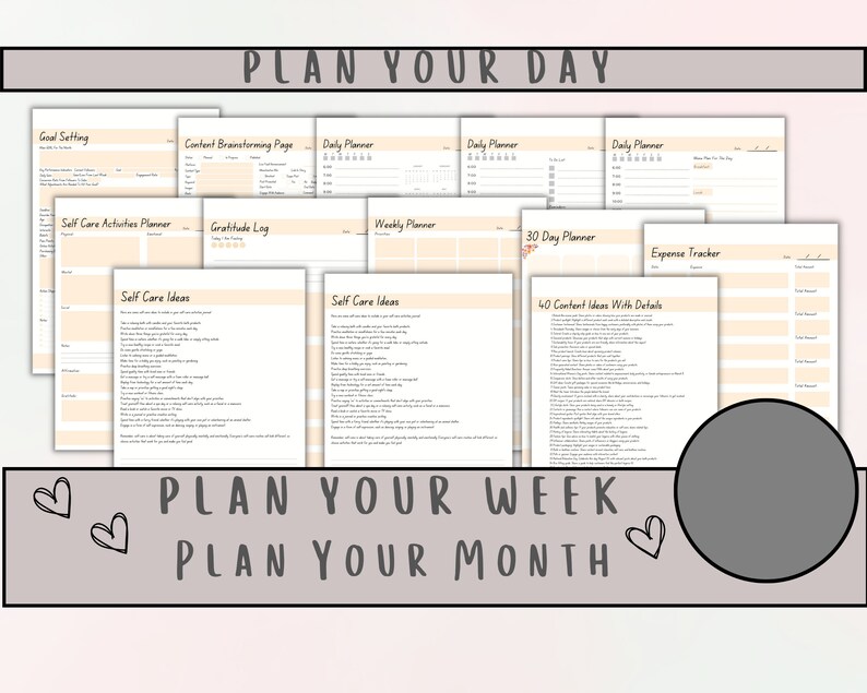 Digital Download Template Content Planner for Instant Download - Etsy