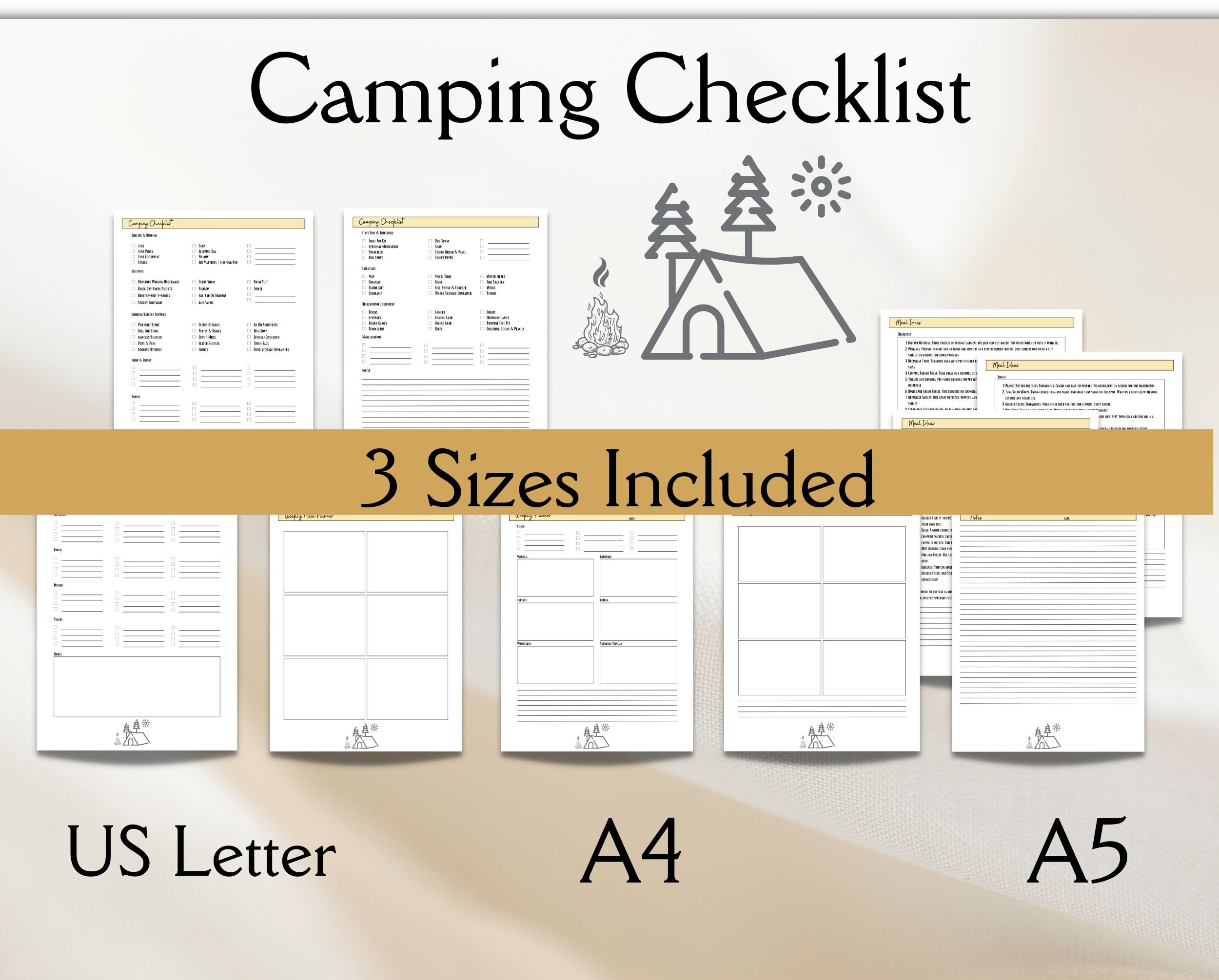 Camping Planner instant Download Printable - Etsy