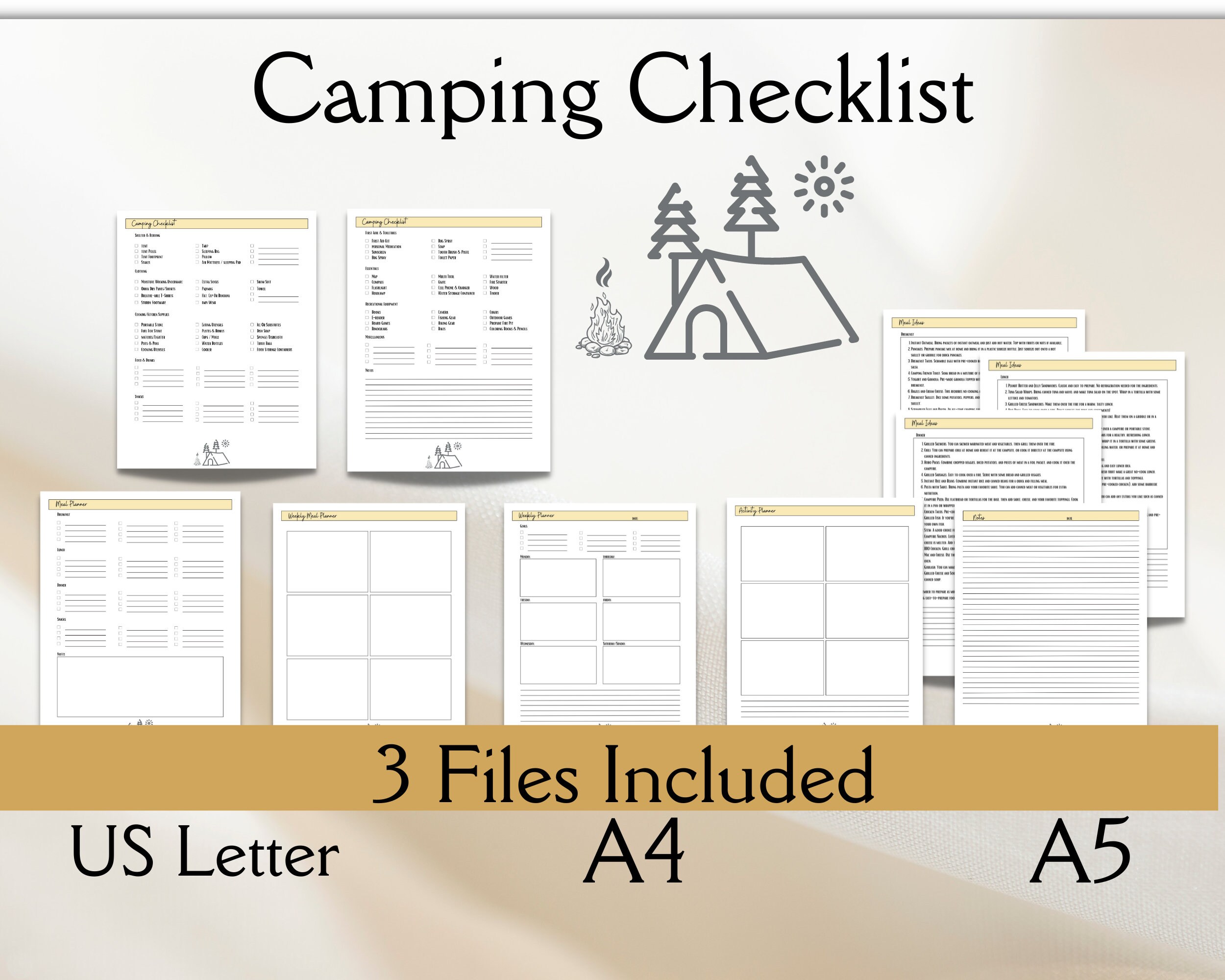Camping Planner Instant Download Printable - Etsy