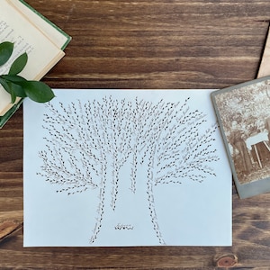 Family Tree Art Handmade Custom Gift Ink Drawing - Etsy