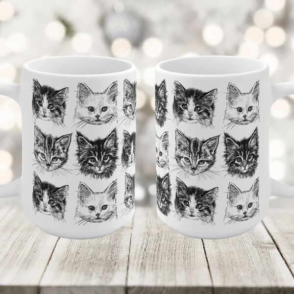 Cute Cat Mug - Etsy