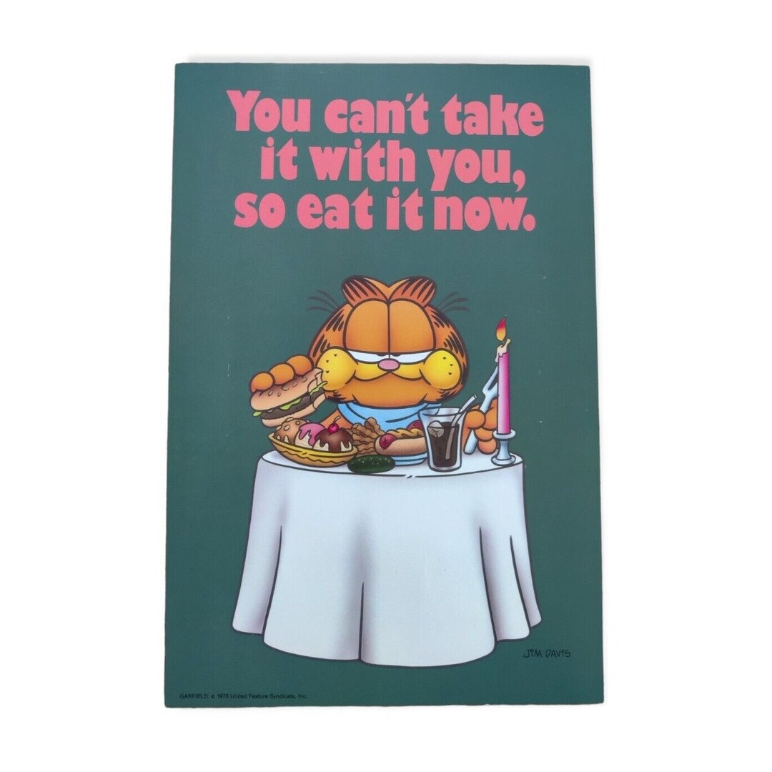 Vintage Garfield Poster 13.5" X 9" Office Classroom Motivational Humor ...