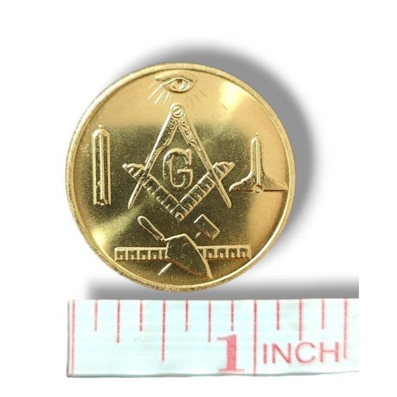 Masonic Made a Mason Garfield Lodge Member Metal Token Coin Vtg 1949 ...
