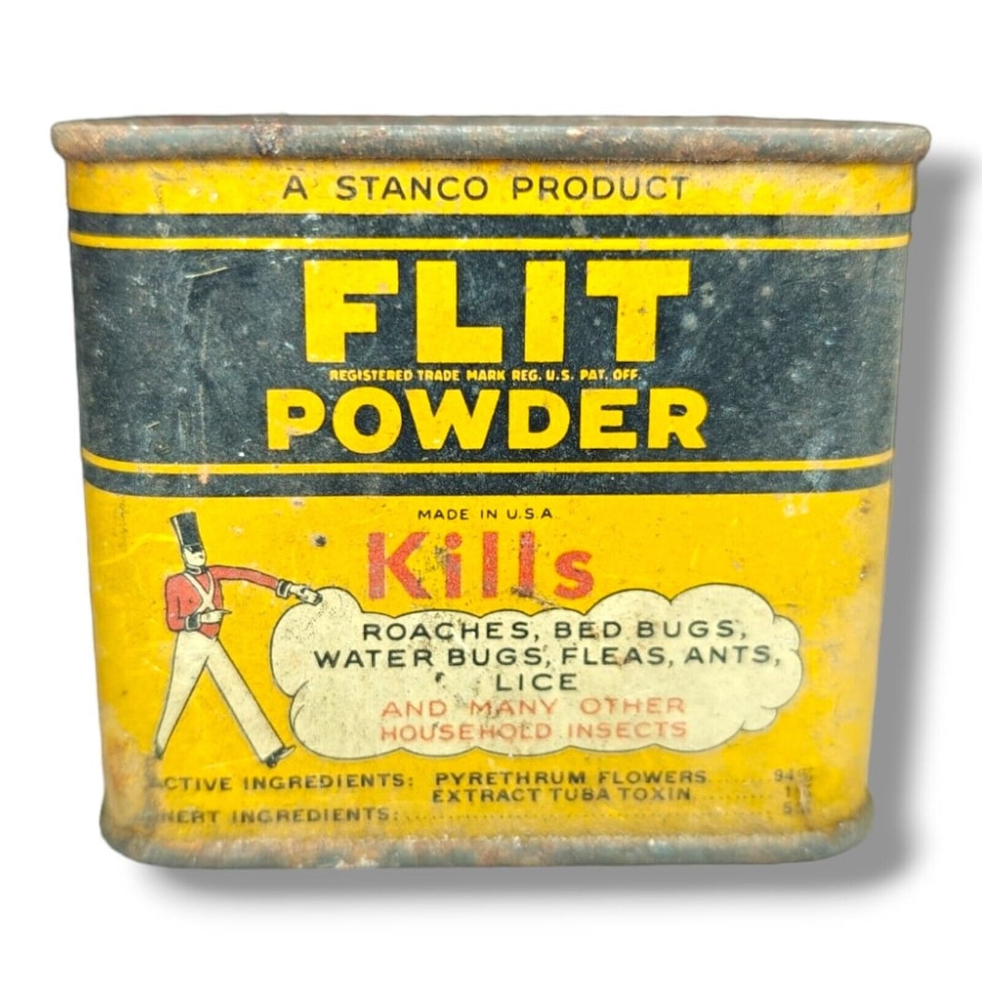 Vintage Flit Insect Household Powder Metal Tin Can 3/4 Oz Stanco ...