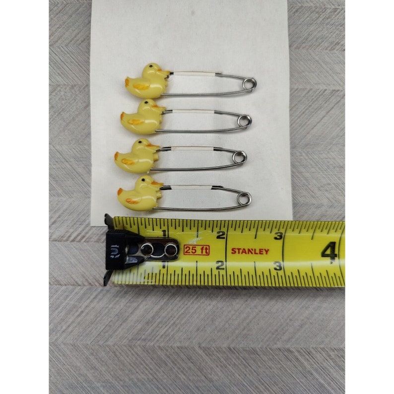 Vintage Yellow Duck Diaper Pins 4 Pack Duckie Cloth Safety Pins 2.5 NEW ...